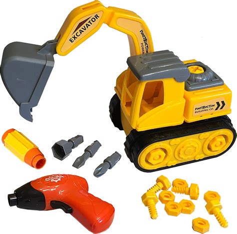 اسباب بازی بیل مکانیکی با ابزار بچه ها اسباب بازی های ساختمانی را جدا