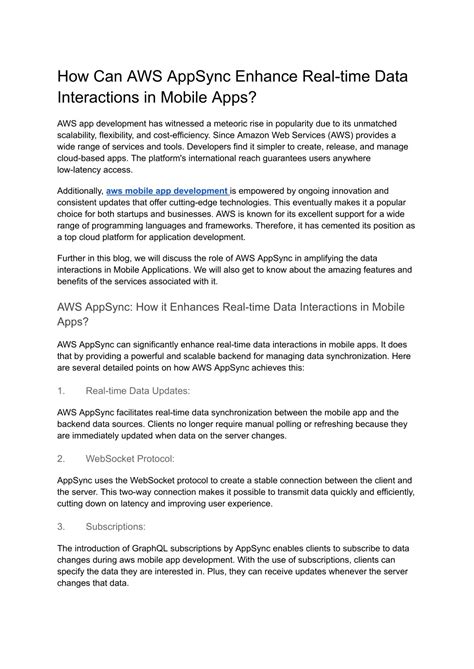 Ppt How Can Aws Appsync Enhance Real Time Data Interactions In Mobile