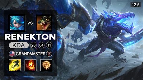Renekton Top Vs Gwen Na Grandmaster Season 12 Patch 125 Youtube