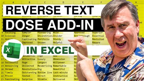 Excel How To Easily And Quickly Reverse Text In Excel Episode 2508e