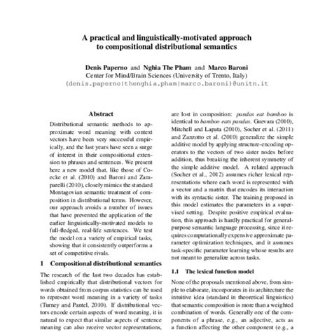 A Practical And Linguistically Motivated Approach To Compositional