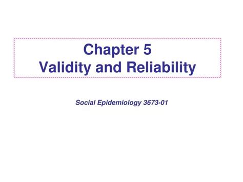 PPT Chapter Validity And Reliability PowerPoint Presentation Free Download ID