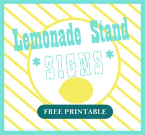 Printable Lemonade Stand Signs Printable Word Searches