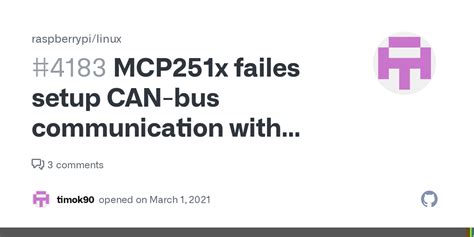 Mcp251x Failes Setup Can Bus Communication With Error110 · Issue 4183
