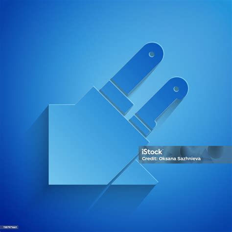 파란색 배경에 격리 된 종이 절단 나이프 아이콘 칼 기호입니다 종이 아트 스타일입니다 벡터 일러스트레이션 강철에 대한 스톡 벡터