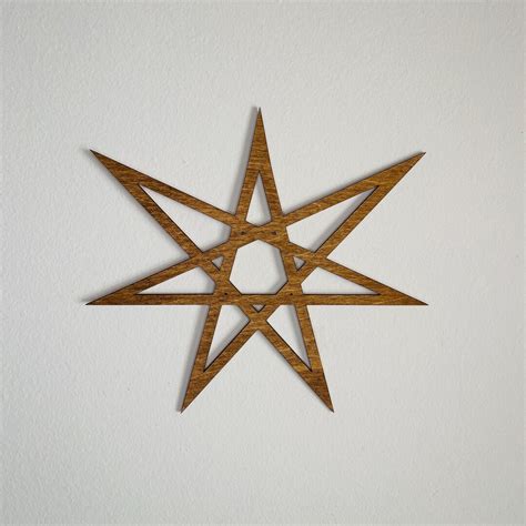 Seven Pointed Star Wall Art Heptagram Decor Pagan Wall Hanger Etsy
