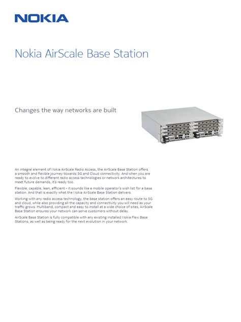 Nokia Airscale Bts Data Sheet Pdf Lte Telecommunication Lte Advanced
