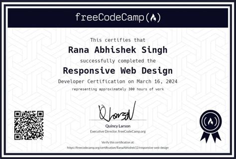 Rana Abhishek Singh On Linkedin Got A Responsive Certificate From Freecodecamp