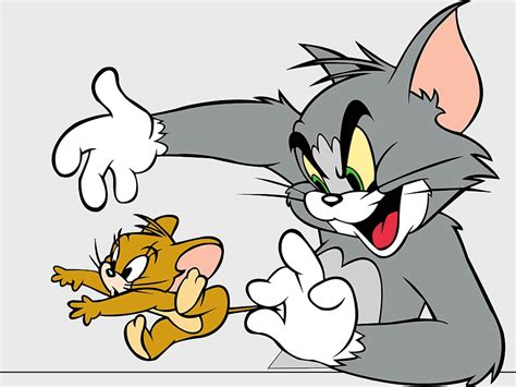 Tom And Jerry Chase Tom Cat Cartoon Character Jerry Mouse Running