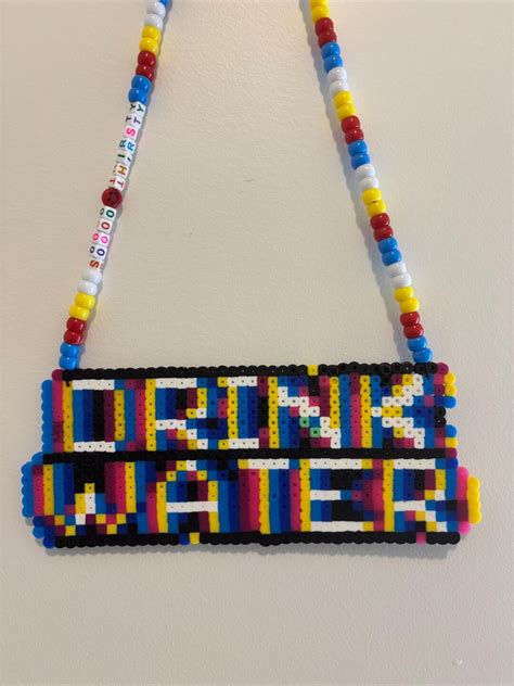 Trippy Drink Water Perler Kandi Necklace Dubstep Lost Lands Bass Canyon
