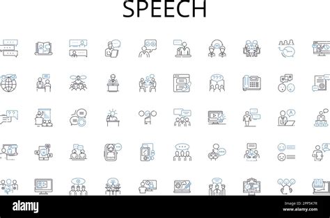 speech line icons collection dialogue communication debate talk