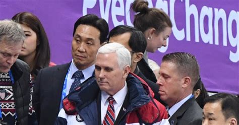 포토 펜스 부통령 강릉 쇼트트랙 경기장 방문