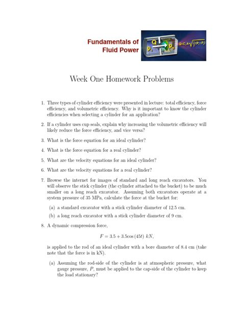 Week 1 Exercises Pdf Pressure Force