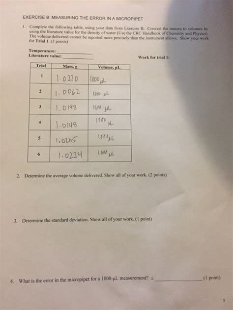 Solved Experiment Error Analysis Report Chegg