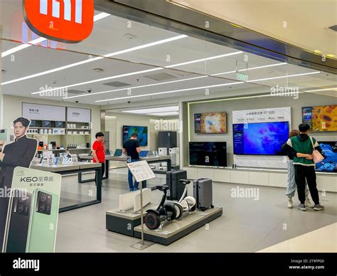 Beijing China People Shopping Inside Chinese Technology Store Xiaomi Company Wangfujing