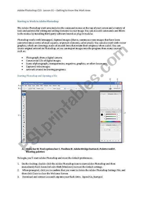 It Adobe Photoshop Lesson Getting To Know The Work Area Esl
