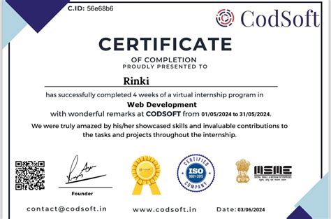 Rinki Verma On Linkedin Internship Webdevelopment Codsoft Html