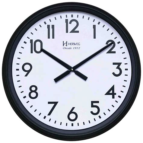 Relógio De Parede Analógico Herweg 6463 034 Preto E Prata