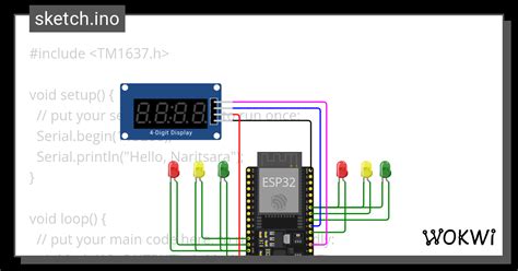 ไฟจราจร Wokwi Esp32 Stm32 Arduino Simulator