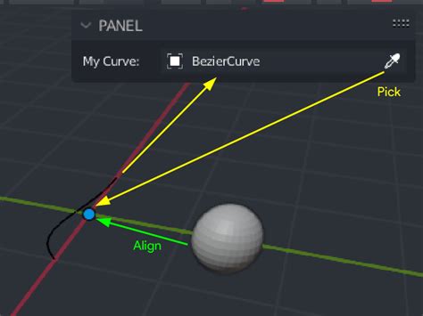Python Align Active Object To Curve Based On Eyedropper Blender