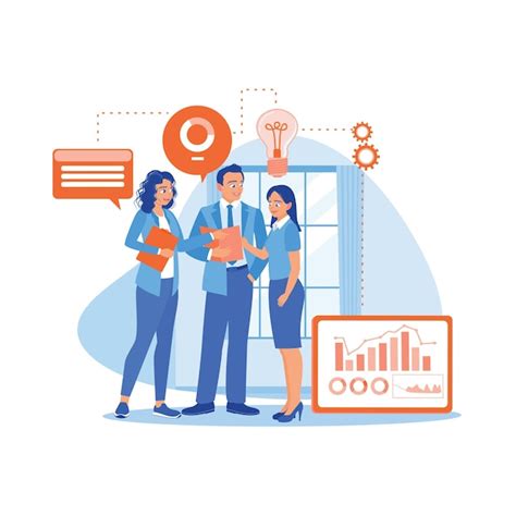 Premium Vector Employees Talk To Each Other Consult Discuss And