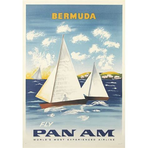 Bermuda Fly Pan Am Original Poster Pan Am Vintage Airline Ads