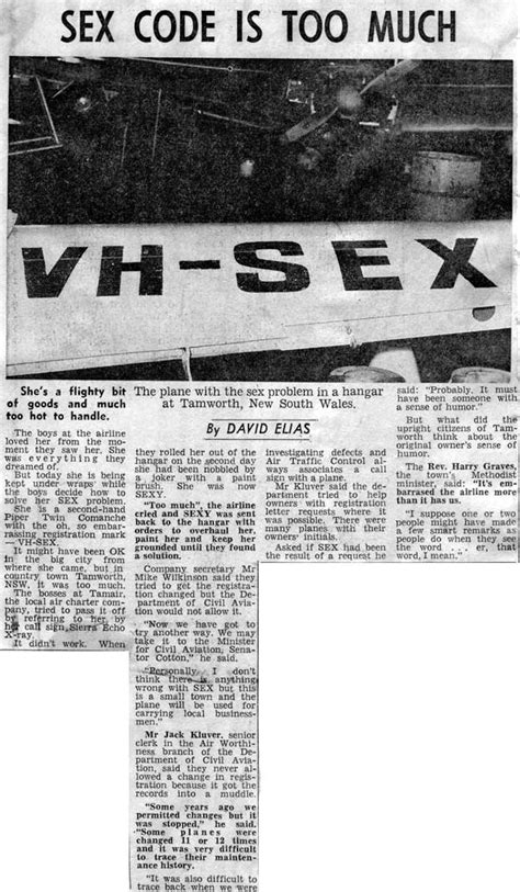 Registration Markings Of Australian Aircraft Vh Sex 1969