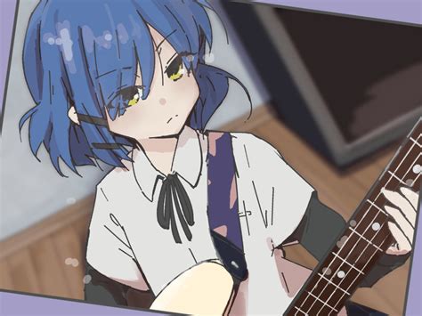 Safebooru Bass Guitar Blue Hair Bocchi The Rock Fender Precision