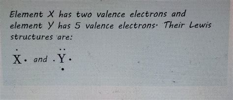 Solved Element X Has Two Valence Electrons And Element Y Has Chegg Com