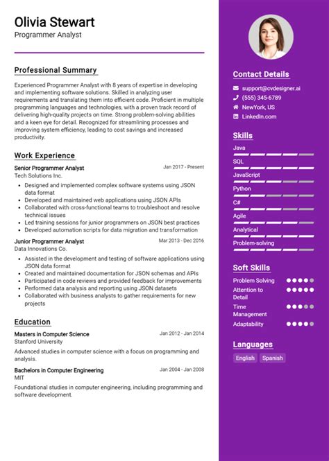Programmer Analyst Resume Example For 2024 Tips To Stand Out