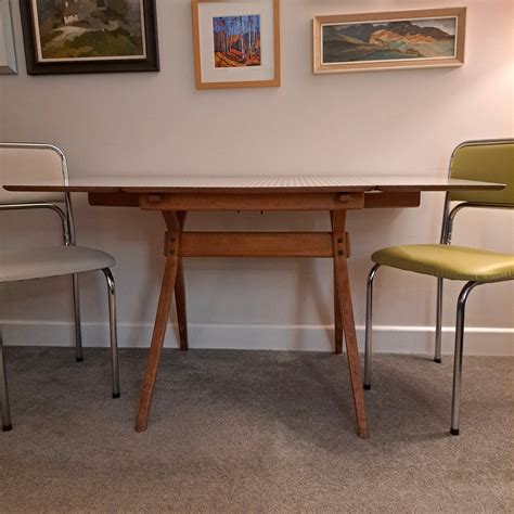 1950s60s Drop Leaf Formica Dining Table By Kandya Furniture Daisy