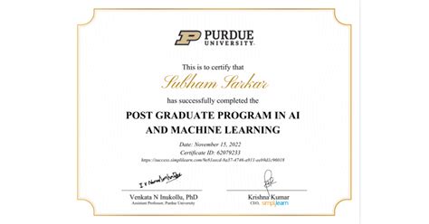 Subham Sarkar On Linkedin Post Graduate Program In Ai And Machine