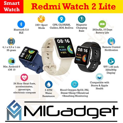 Redmi Watch 2 Lite Smartwatch Jam Tangan Garansi Resmi Mi Gadget Malang