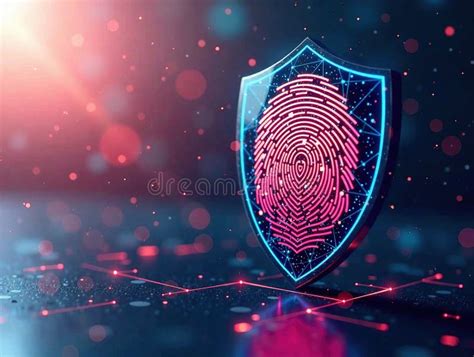 Futuristic Fingerprint Shield Digital Security System Design For 2025 Innovative Biometric