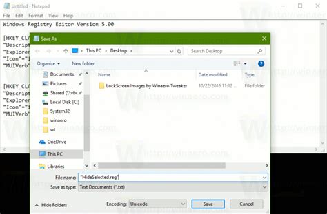 add hide selected items to context menu in windows 10