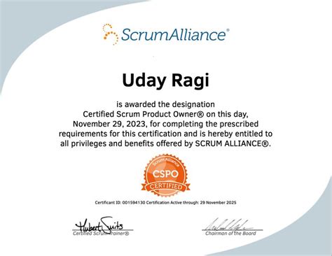 Uday Ragi On Linkedin Here Is Another Achievement On Certified Scrum