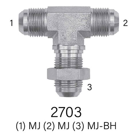 Hydraulic Bulkhead Tee Fitting Series 2703 Jic To Jic To Jic Bh Sizes
