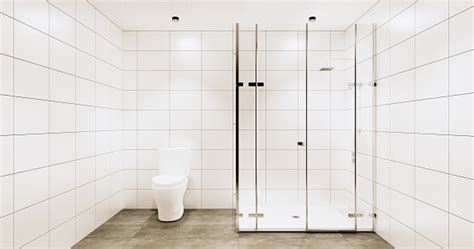 화강암 타일 흰색과 검은 색 벽 디자인 화장실 현대적인 스타일의 객실 3d 일러스트레이션 렌더링 0명에 대한 스톡 사진 및 기타 이미지 Istock