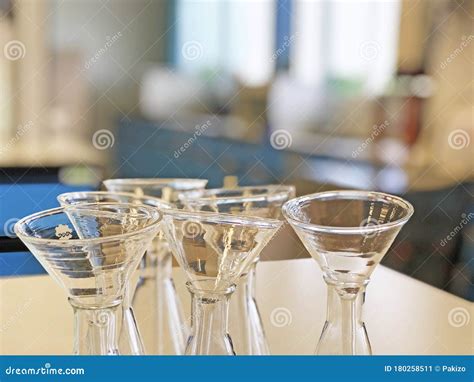 The Erlenmeyer Flask With Filtrate Funnel Clear Glassware Using For