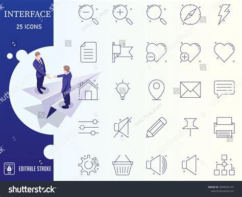 Outline Interface Ui Icon Set Stock Vector Royalty Free 2009633147 Outline Interface Ui Icon Set Stock Vector Royalty Free 2009633147