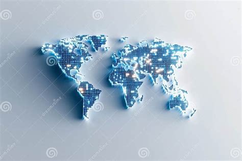 a digital world map in binary highlighting data connections glowing