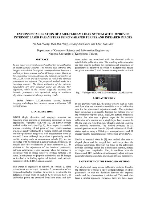 PDF Extrinsic Calibration Of A Multi Beam LiDAR System With Improved