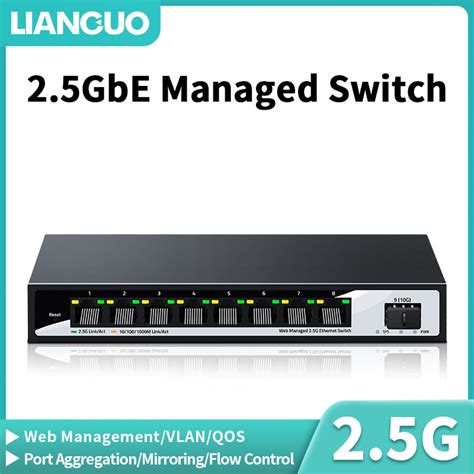 【official Shipment】 Lianguo 2 5gbe Smart Managed Switch 8 Port 2 5gb 2500m Network 10g Sfp Slot