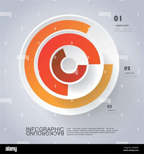 Colorful Circular Round Concentric 3d Shape Red Orange And Brown Colored Visualization