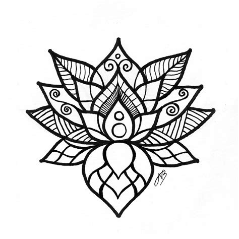 Easy Mandala Lotus Flower Drawing