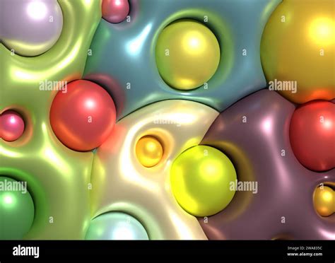 Background With Circles Inflated Shapes 3d Rendering Illustration