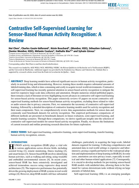 Pdf Contrastive Self Supervised Learning For Sensor Based Human