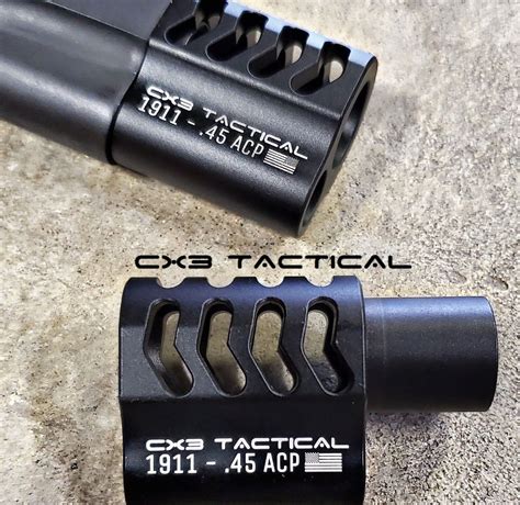 1911 Compensator Punisher Style Muzzle Brake For 45 Acp 9mm 38 Super