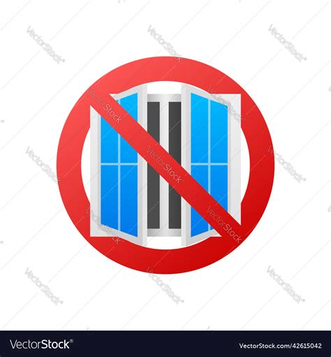 No Open Window Icon On White Background Tick Vector Image
