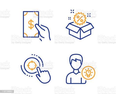 Seo 대상 돈과 판매 아이콘 세트를 받을 사람 아이디어 기호입니다 조 준 현금 결제 할인을 클릭 합니다 램프 에너지 벡터 가격에 대한 스톡 벡터 아트 및 기타 이미지